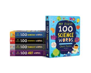 my first 100 steam words book set from baby university: introduce babies and toddlers to science, technology, engineering, mathematics, art and more! (my first steam words)