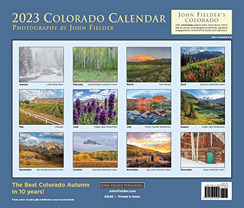 John Fielder's Colorado 2023 Scenic Wall Calendar