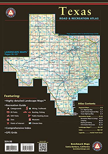 Texas Road & Recreation Atlas - 2nd Edition, 2022 (Benchmark Road & Recreation Atlases)