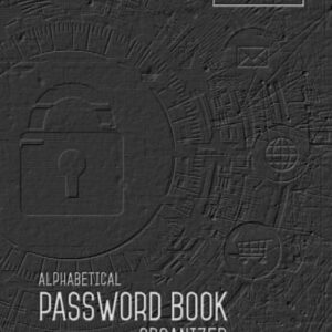 Password Book Organizer Alphabetical: 8.5 x 11 Password Notebook with Tabs Printed | Smart Black Design