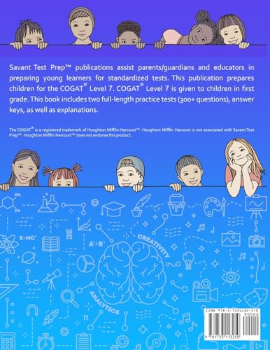 COGAT Grade 1 Test Prep: Gifted and Talented Test Preparation Book - Two Practice Tests for Children in First Grade (Level 7)