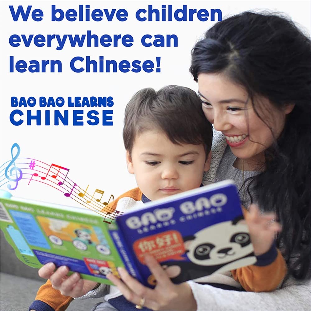 Bao Bao Learns Chinese Vol. 2, Musical Chinese Baby Book, Learning Toy, Baobao Learn Chinese for Kids, Mandarin Chinese Books for Toddlers 1-3, Chinese Song Book & Bilingual Toys, Chinese Board Book