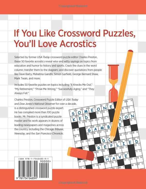 Quote Acrostic Favorites: Features 50 Rewarding Puzzles (Puzzle Books for Fun)