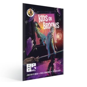 renegade game studios kids on brooms roleplaying game for 2 to 6 players aged 12 & up, powered by kids on bikes