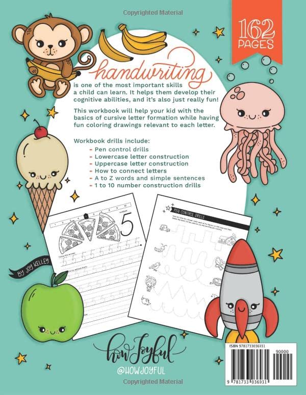 Cursive Handwriting Basics for Kids: A to Z Letter Formation, Connections, Words, and Beginner Sentence Tracing Workbook