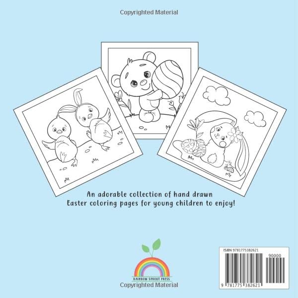 Easter Coloring Book For Kids: Cute and Simple Easter Bunny, Eggs and Spring Illustrations for Kids Ages 4-8, Perfect Easter Basket Stuffer for Young Children