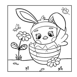 Easter Coloring Book For Kids: Cute and Simple Easter Bunny, Eggs and Spring Illustrations for Kids Ages 4-8, Perfect Easter Basket Stuffer for Young Children