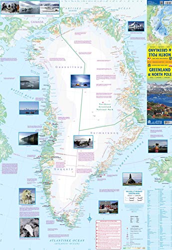 Greenland & North Pole Travel Reference Map 1:3M/1:9M 2018***