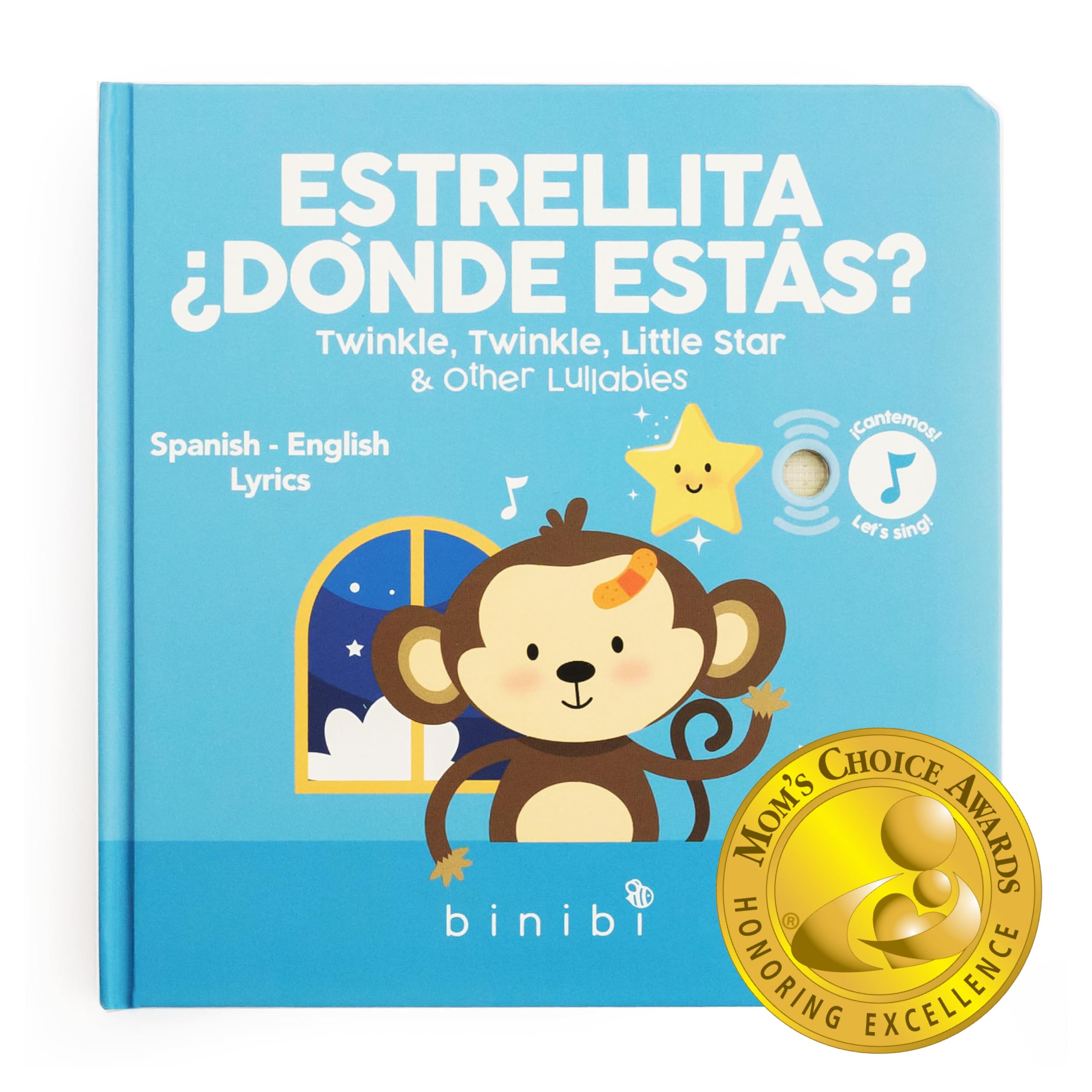 Binibi Spanish Musical Book for Toddlers 1-3 Estrellita ¿Dónde Estás? & Other Nursery Rhymes | Spanish Learning for Kids | Bilingual Children's Book | Sound Book | Libro en español para bebés