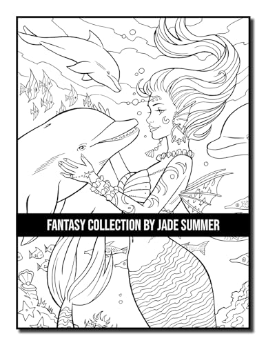 Fantasy Collection: An Adult Coloring Book with 100+ Incredible Coloring Pages of Mermaids, Fairies, Vampires, Dragons, and More!