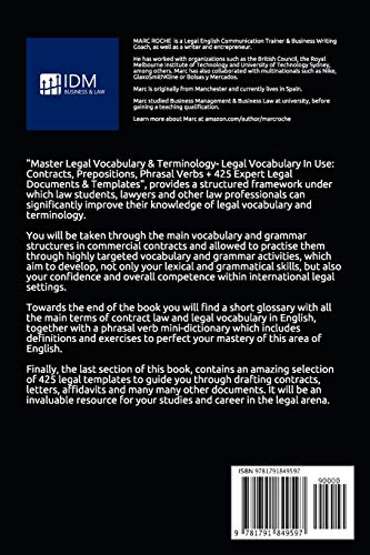 Master Legal Vocabulary & Terminology- Legal Vocabulary In Use: Contracts, Prepositions, Phrasal Verbs + 425 Expert Legal Documents & Templates in ... Legal Writing, Vocabulary & Terminology)