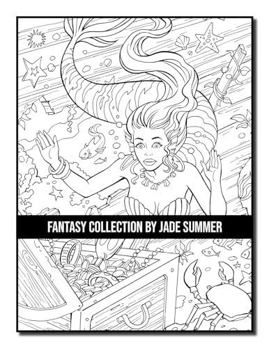 Fantasy Collection: An Adult Coloring Book with 100+ Incredible Coloring Pages of Mermaids, Fairies, Vampires, Dragons, and More!