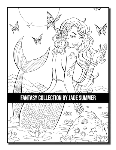 Fantasy Collection: An Adult Coloring Book with 100+ Incredible Coloring Pages of Mermaids, Fairies, Vampires, Dragons, and More!