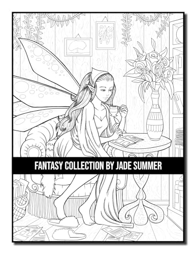 Fantasy Collection: An Adult Coloring Book with 100+ Incredible Coloring Pages of Mermaids, Fairies, Vampires, Dragons, and More!