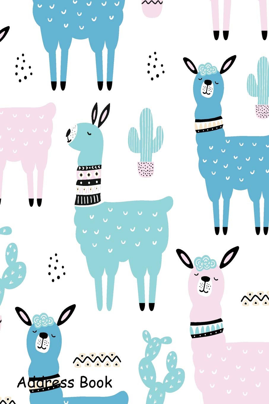 Address Book: For Contacts, Addresses, Phone, Email, Note,Emergency Contacts,Alphabetical Index With llama Cactus Cute Pattern