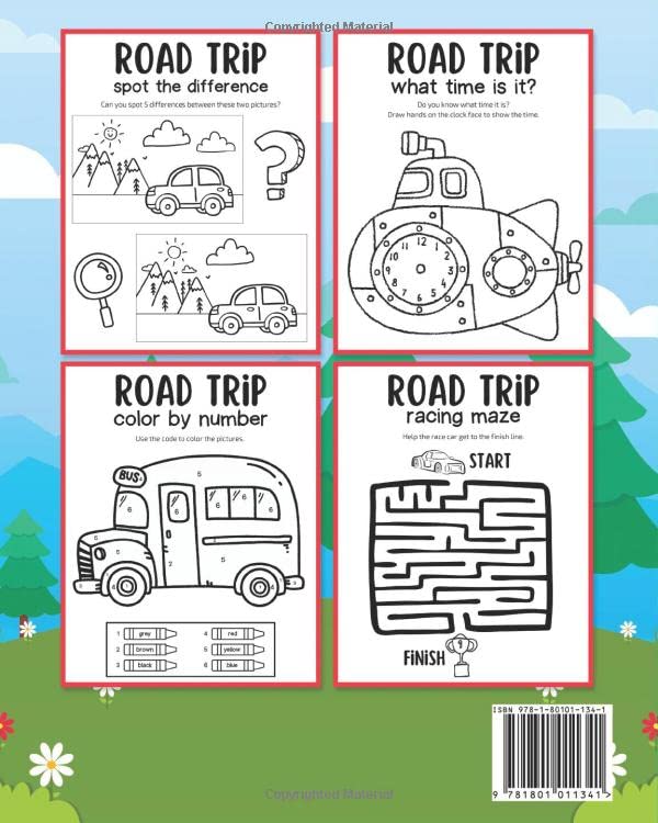 Travel Activity Book for Kids: 100+ Fun Road Trip Activities for Kids Ages 4-8 | Airplane, Car And Train Activities for Preschoolers | Games, Tracing, ... Scramble and More! (Travel Gift For Kids)