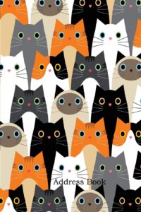 address book: alphabetical index with pattern with cute cats idea cover