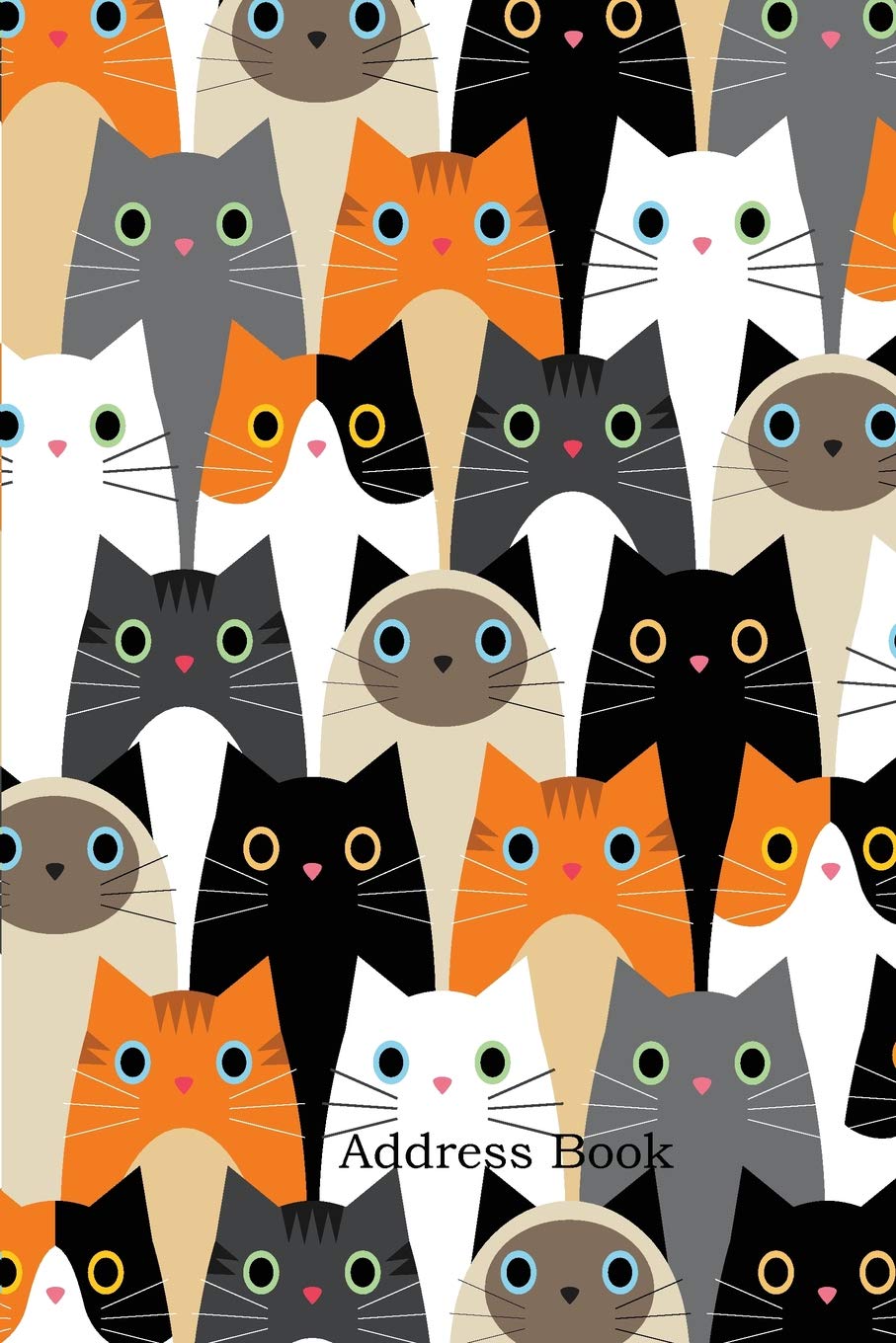 Address Book: Alphabetical Index With Pattern with cute cats idea cover