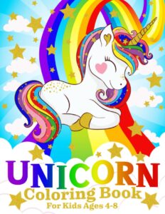 unicorn coloring book for kids ages 4-8