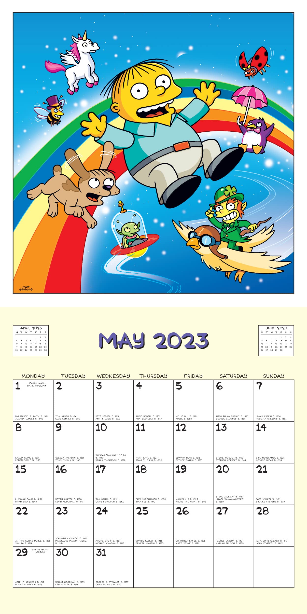 Simpsons - The Simpsons - The Simpsons 2023 - Original Danilo Calendar [Multilanguage] [Calendar] (Wall Calendar)