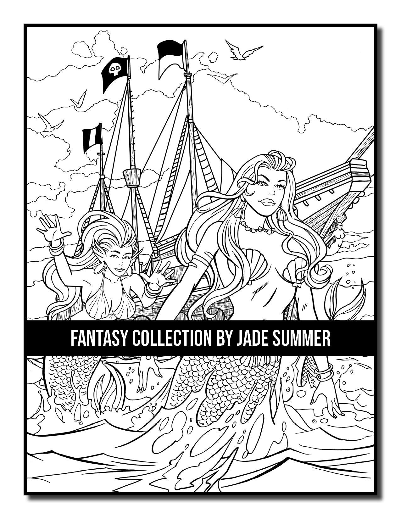 Fantasy Collection: An Adult Coloring Book with 100+ Incredible Coloring Pages of Mermaids, Fairies, Vampires, Dragons, and More!