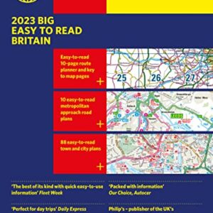 2023 Philip's Big Easy to Read Road Atlas Britain: (Spiral A3)