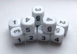 digit dice 1-6 (set of 12) for use with operations dice