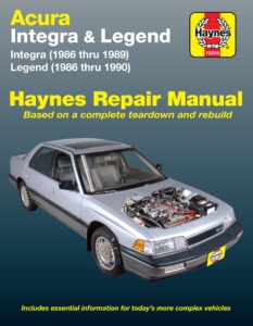 acura integra (1986-1989) & legend (1986-1990) haynes repair manual (usa)