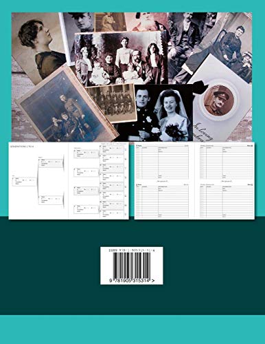 Family History Record Book: An 8-generation family tree workbook to record your research