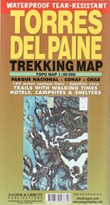 torres del paine waterproof trekking map (english/spanish edition)