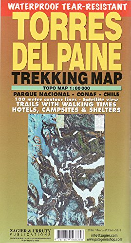 Torres del Paine Waterproof Trekking Map (English/Spanish Edition)