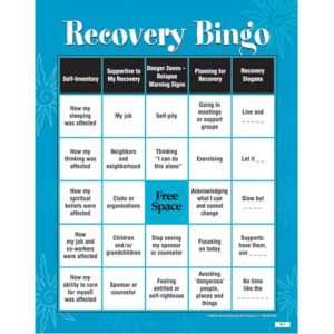 recovery bingo! game for adults