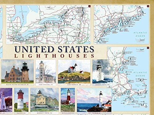 United States Lighthouses: Illustrated Map & Guide