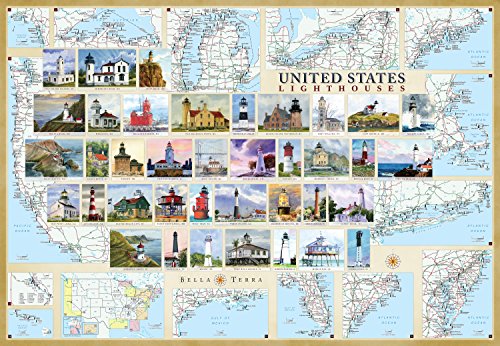 United States Lighthouses: Illustrated Map & Guide