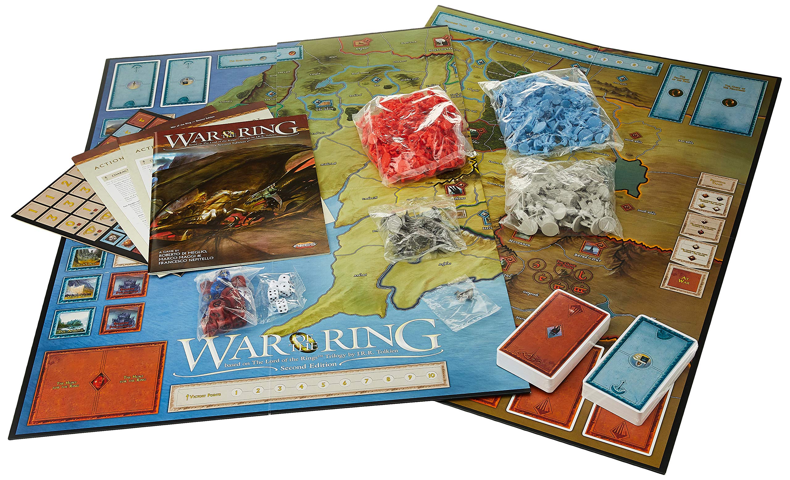 Fantasy Flight Games Ares Games War of The Ring 2nd Edition, Multi-Colored (AGS WOTR001), 2 to 4 Players