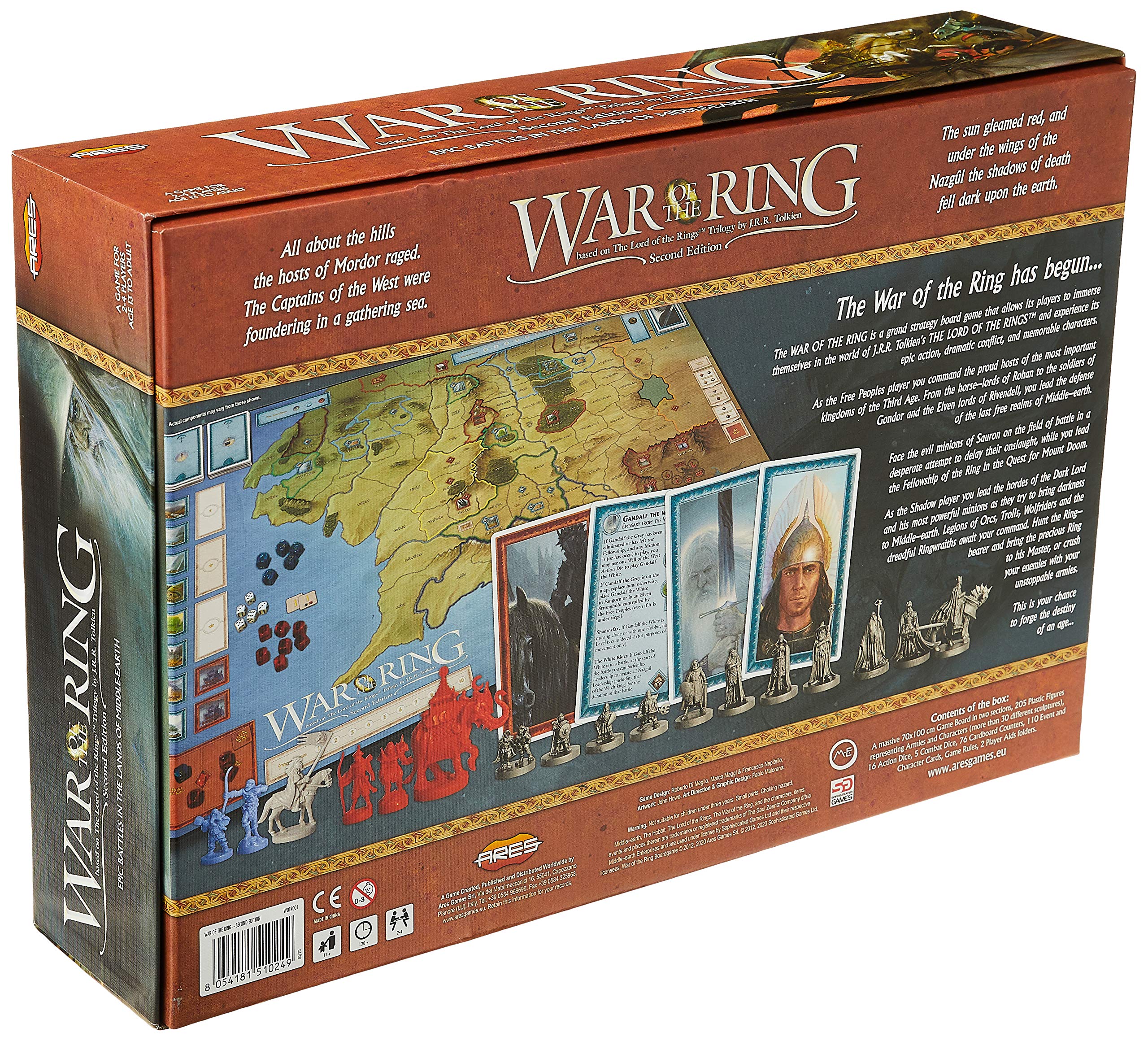 Fantasy Flight Games Ares Games War of The Ring 2nd Edition, Multi-Colored (AGS WOTR001), 2 to 4 Players