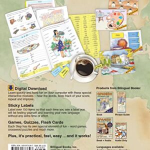 SPANISH in 10 minutes a day: Language course for beginning and advanced study. Includes Workbook, Flash Cards, Sticky Labels, Menu Guide, Software, ... Grammar. Bilingual Books, Inc. (Publisher)