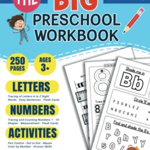 The BIG Preschool Workbook for Kids ages 3-5: Fun Activity Book with Letter Tracing, Sight Words, Phonics, Shapes, Math, Cutting, Drawing and More | ... Olds (Jungle Publishing Preschool Series)