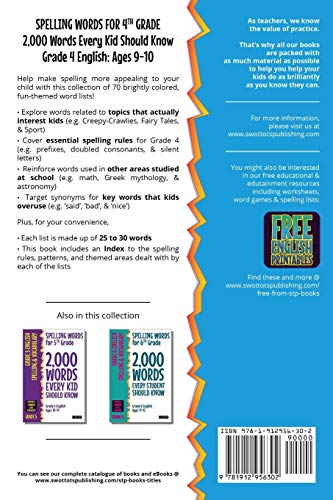 Spelling Words for 4th Grade: 2,000 Words Every Kid Should Know (Grade 4 English Ages 9-10) (2,000 Spelling Words (US Editions))