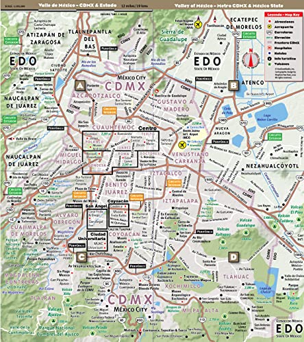 StreetSmart Mexico City Map by VanDam – Laminated City Center Street Map of CDMX w/all Attractions, Pre-hispanic Sites, Museums, Hotels, Restaurants, ... 2025 Edition (English and Spanish Edition)