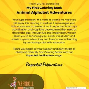 My First Coloring Book: Alphabet Coloring Book for Toddlers Ages 1-3