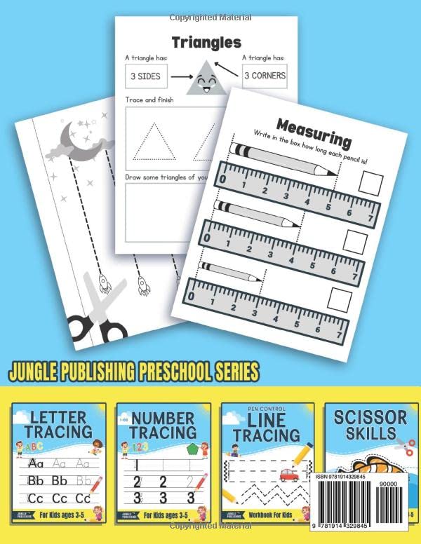 The BIG Preschool Workbook for Kids ages 3-5: Fun Activity Book with Letter Tracing, Sight Words, Phonics, Shapes, Math, Cutting, Drawing and More | ... Olds (Jungle Publishing Preschool Series)