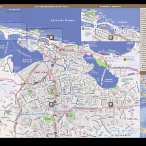 StreetSmart Puerto Rico by VanDam — Laminated pocket size Island Street & Freeway Map to Puerto Rico complete with all attractions, beaches, resorts, ... and shopping plus Old San Juan Detail Map