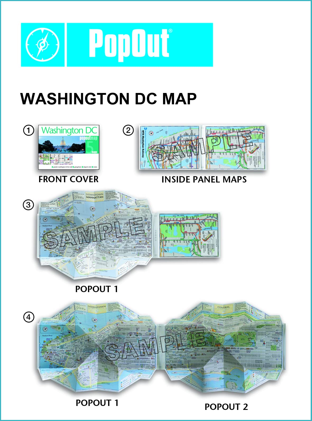 Washington DC PopOut Map (PopOut Maps)