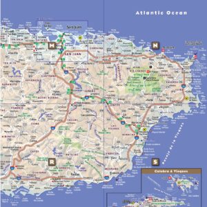 StreetSmart Puerto Rico by VanDam — Laminated pocket size Island Street & Freeway Map to Puerto Rico complete with all attractions, beaches, resorts, ... and shopping plus Old San Juan Detail Map