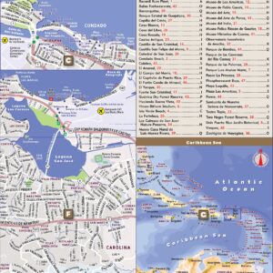 StreetSmart Puerto Rico by VanDam — Laminated pocket size Island Street & Freeway Map to Puerto Rico complete with all attractions, beaches, resorts, ... and shopping plus Old San Juan Detail Map