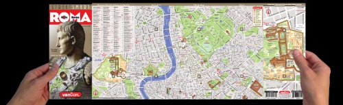 StreetSmart® Rome Map by VanDam –– Laminated, pocket sized City Center folding street and subway map to Rome, Italy with all attractions, museums, ... ... (English, Italian and German Edition)