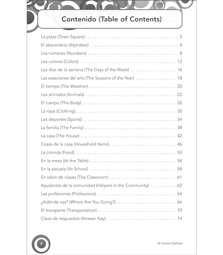 Carson Dellosa Skill Builders Grades K–5 Spanish Workbook for Kids, Spanish Vocabulary Builder for Kids Ages 5-11, Kindergarten―5th Grade Workbook, Learn Spanish Numbers, Alphabet, Vocabulary & More