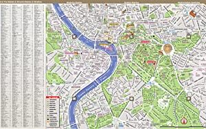 StreetSmart® Rome Map by VanDam –– Laminated, pocket sized City Center folding street and subway map to Rome, Italy with all attractions, museums, ... ... (English, Italian and German Edition)