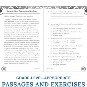 Carson Dellosa Skill Builders Reading Comprehension Grade 6 Workbook, Middle School Reading Passages and Vocabulary Builder for Kids Ages 11-12, 6th Grade Reading Comprehension Workbook